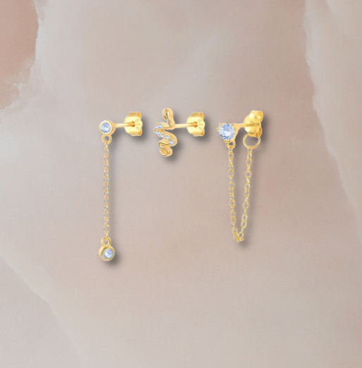 Penina Dainty Blue Ear Stack – The Solshine Jewelry Co.
